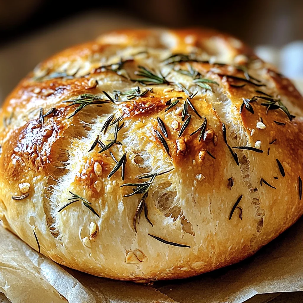 Easy Roasted Garlic Rosemary Artisan Bread – The Best Homemade Loaf